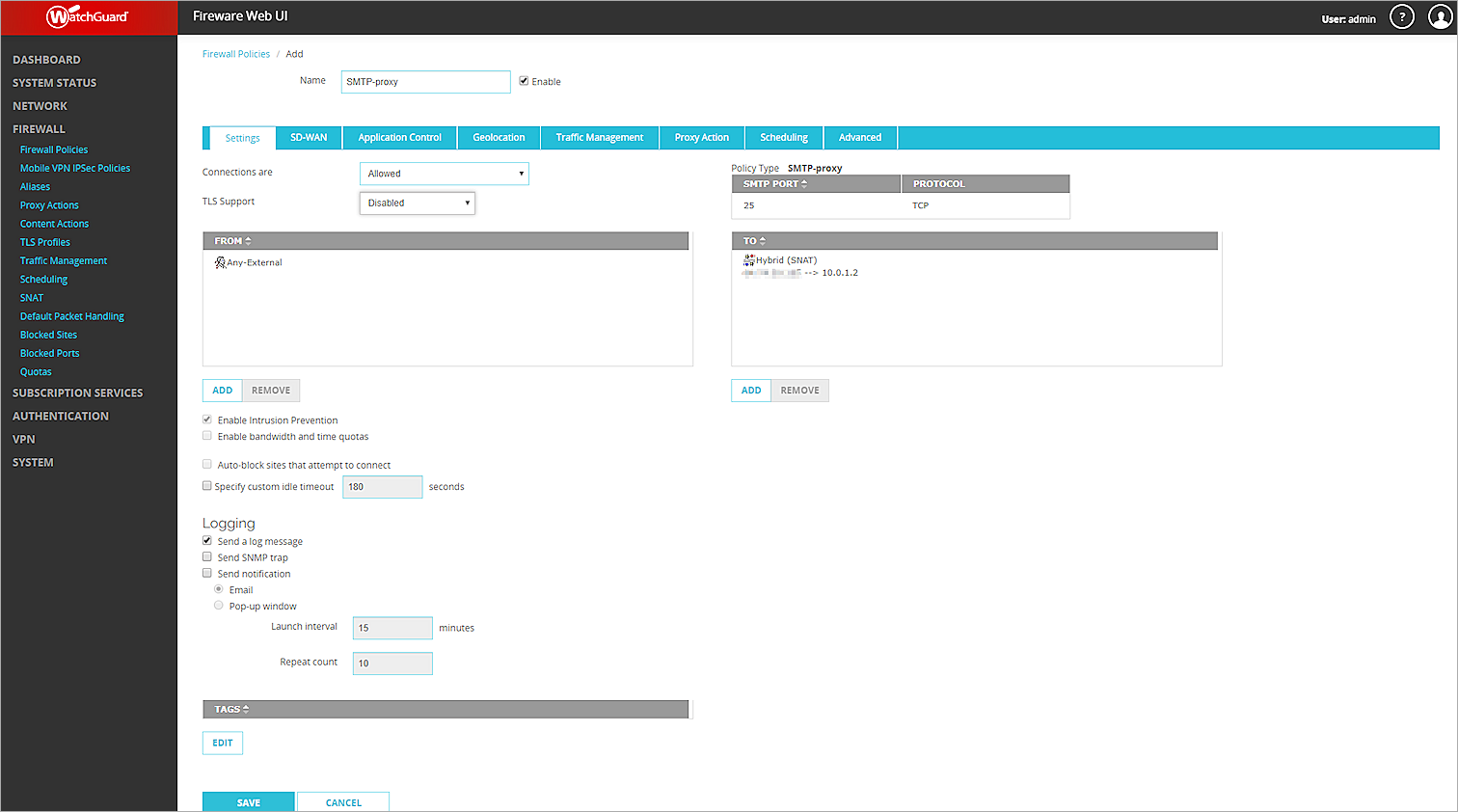 Office 365 with Firebox SMTP-Proxy Integration Guide